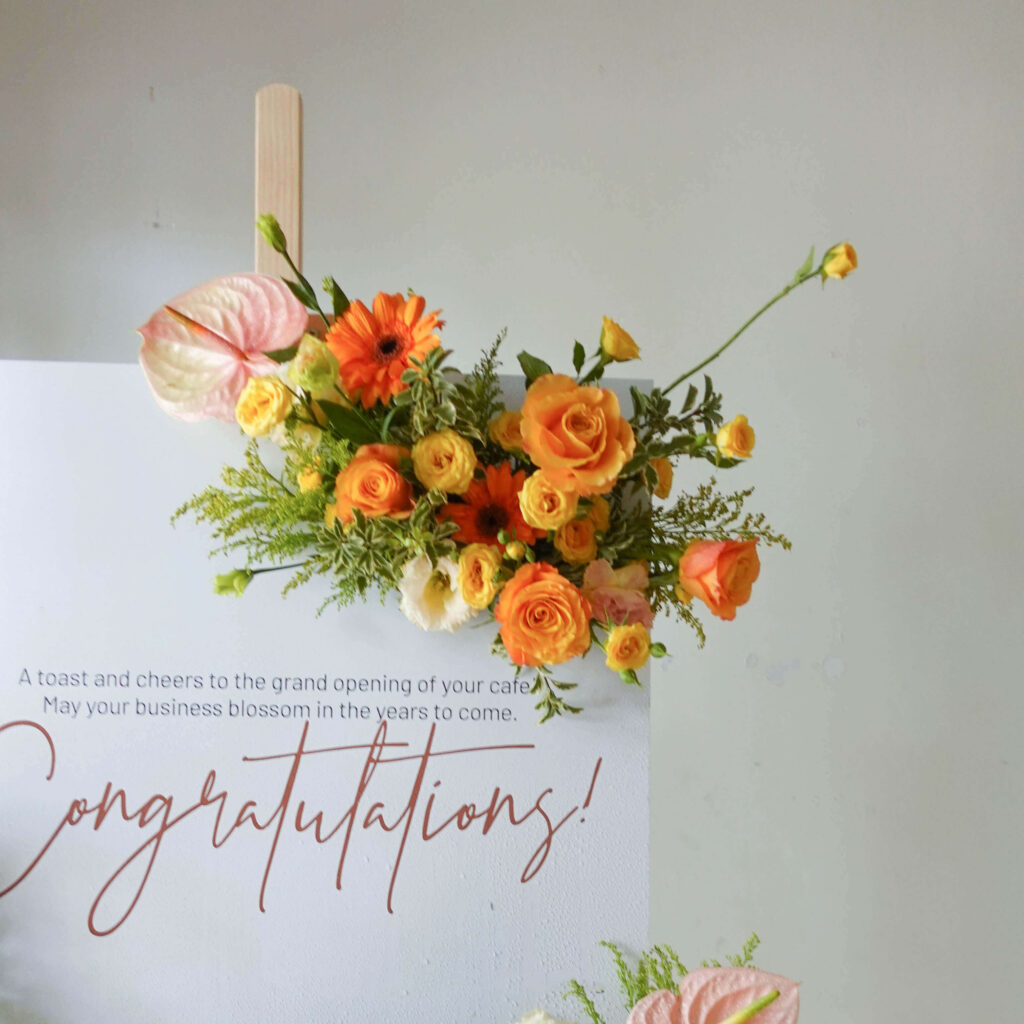 Blossom Business Opening Easel Flower Stand with Customised Message ...